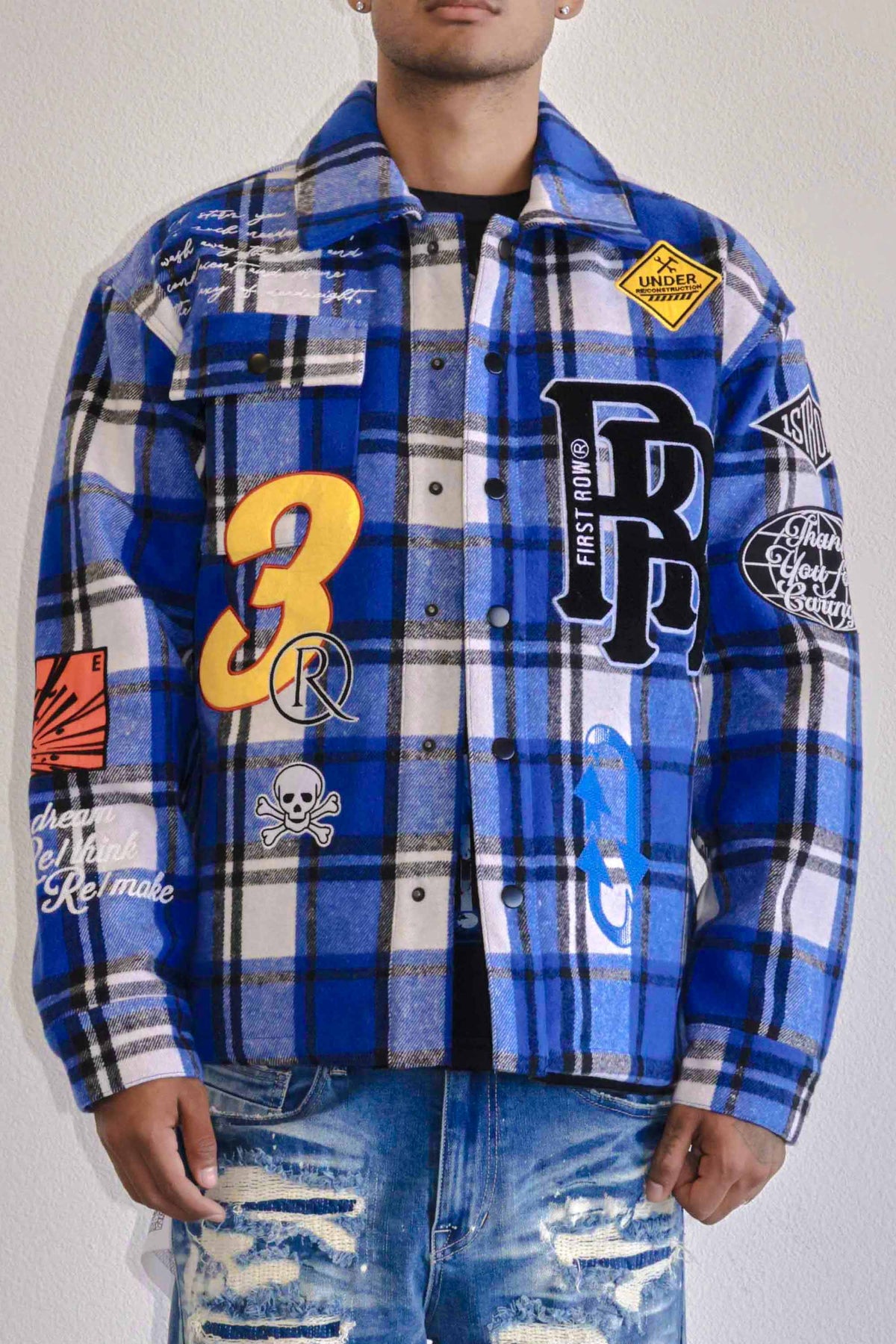 RE/THINK MULTI PATCHES SHACKET | First Row RE/THINK MULTI PATCHES SHACKET | First Row