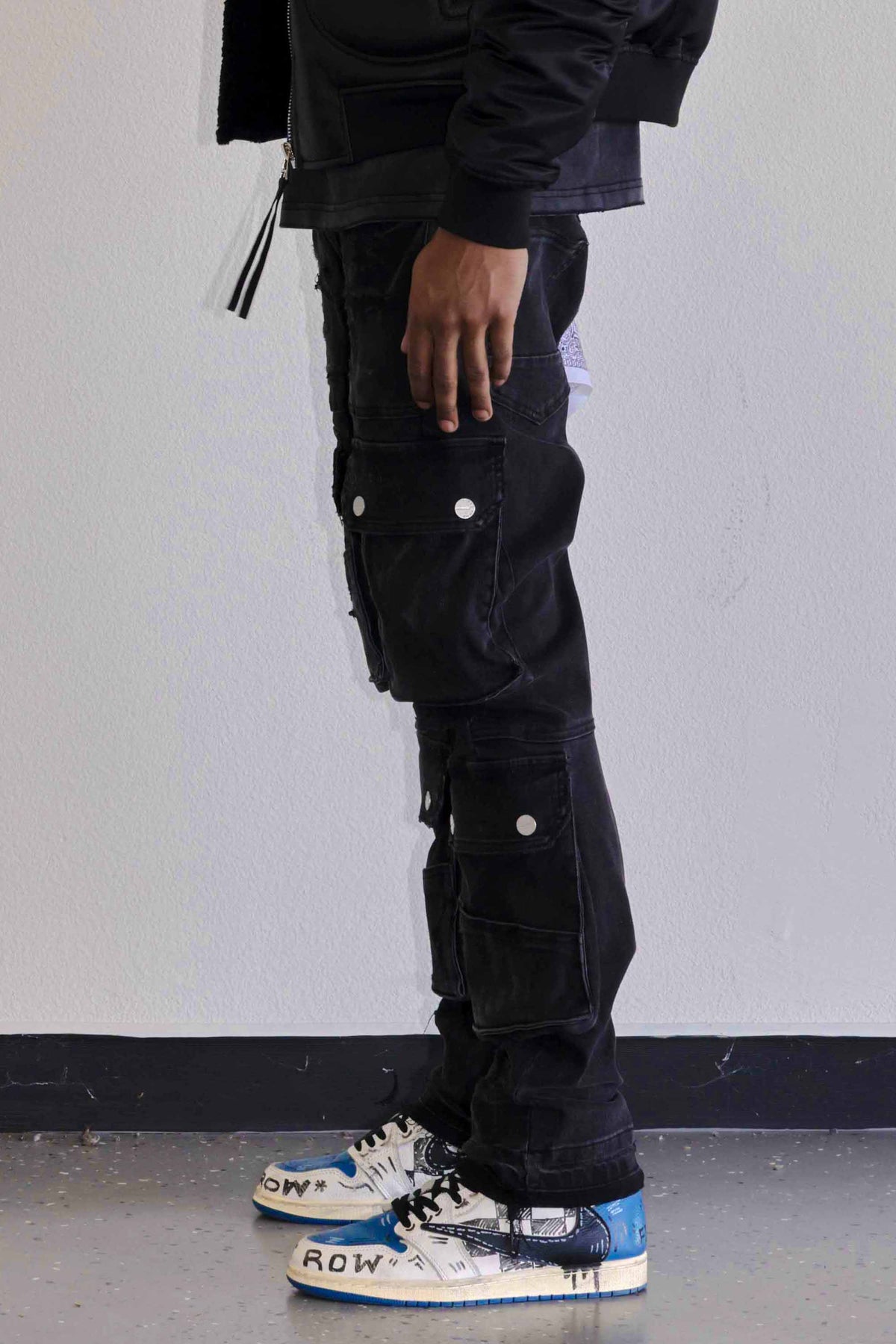 UTILITY CARGO REPAIR DENIM PANTS | First Row